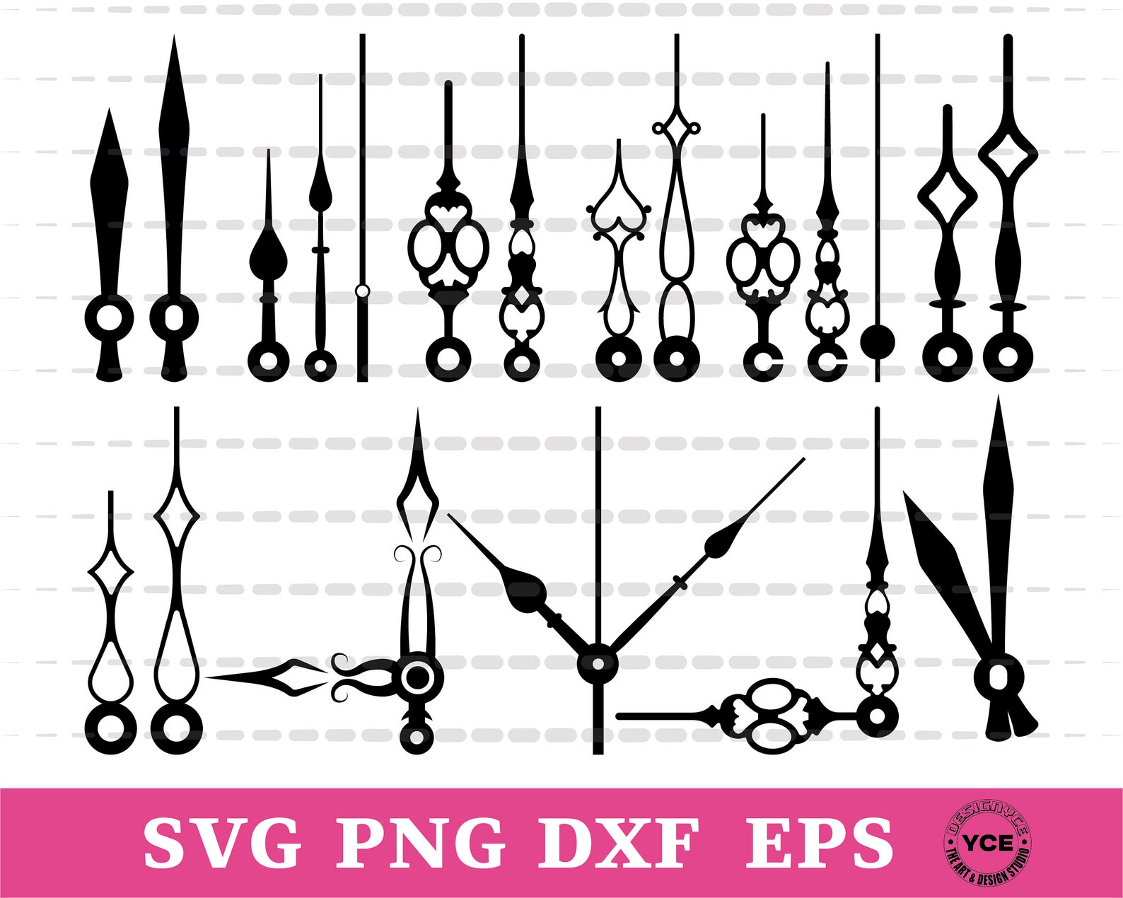 Clock Hands SVG, Clock Hands Vector, Silhouette, Cricut File, Clipart ...