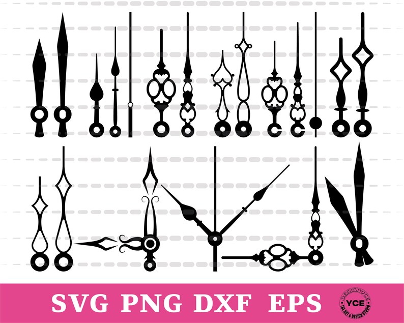 Clock Hands SVG, Clock Hands Vector, Silhouette, Cricut File, Clipart ...