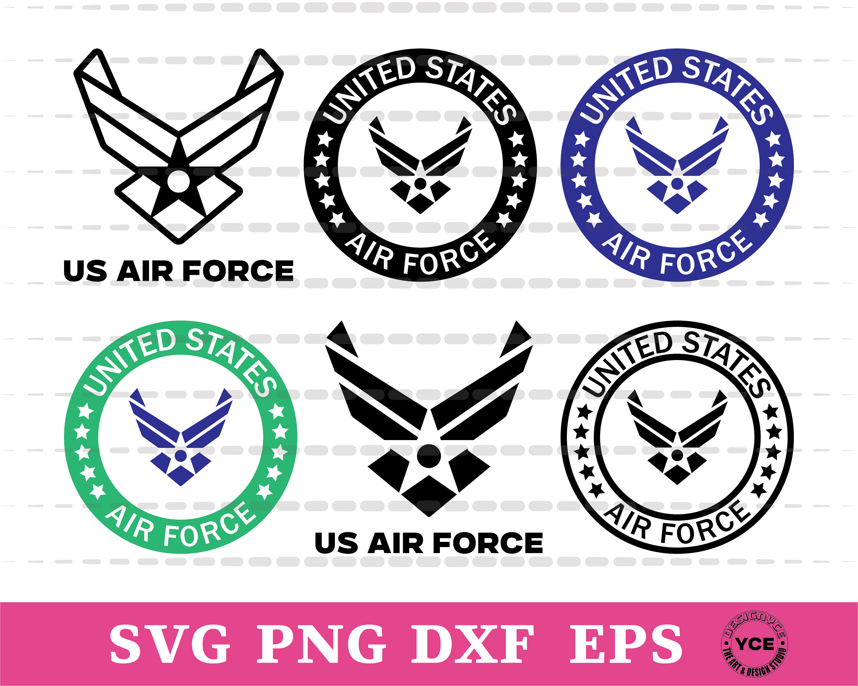 U.S. Air Force Bundle SVG, United States Air Force Vector, Silhouette ...