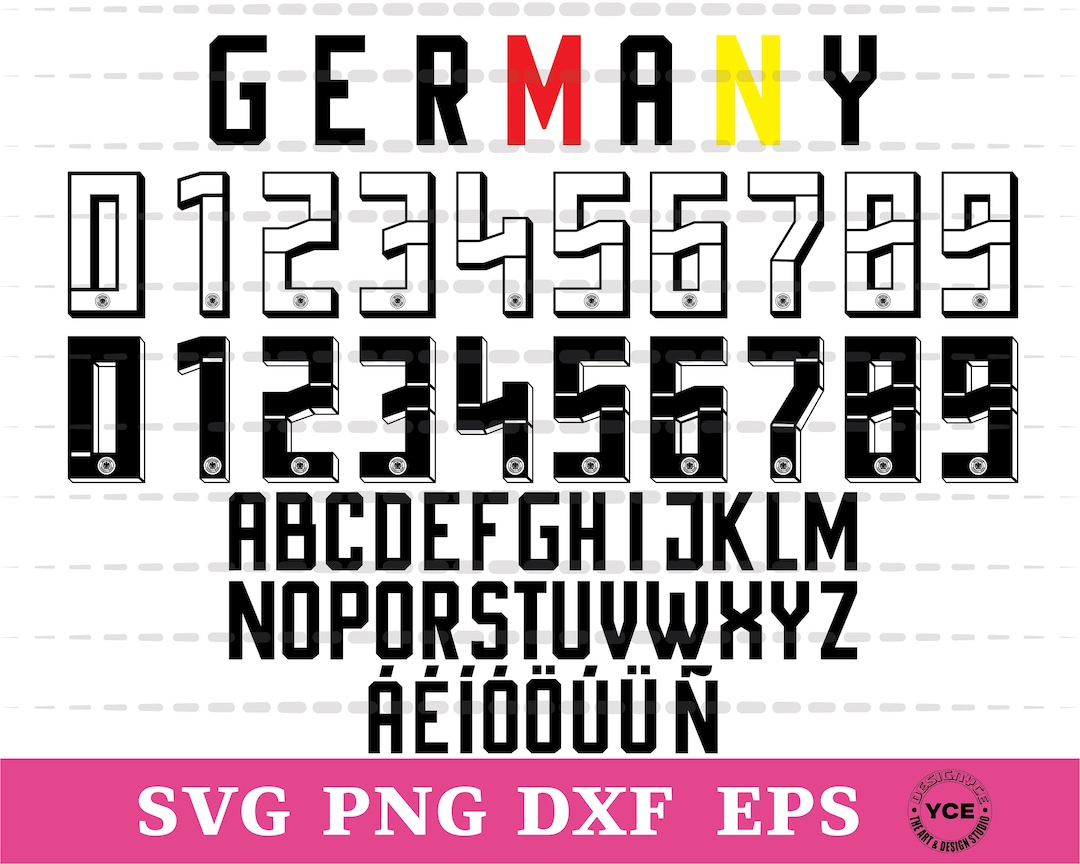 Germany Jersey Font Vector: SVG, Cricut, Silhouette (digital Download ...