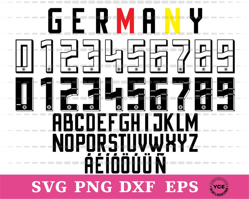 Germany Home Jersey Font Vector SVG, Germany Jersey Font Vector ...