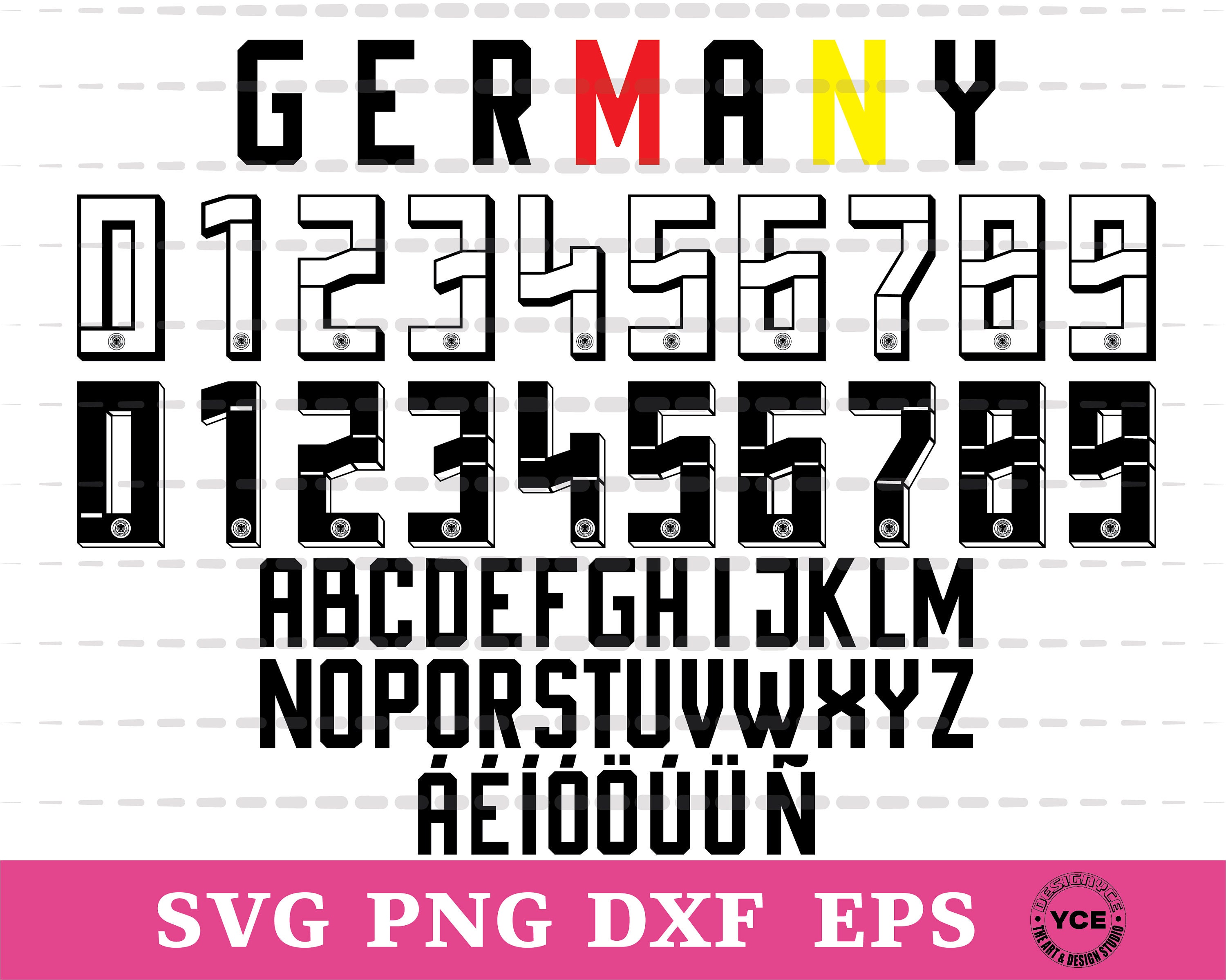 Germany Jersey Font Vector: SVG, Cricut, Silhouette (digital Download ...