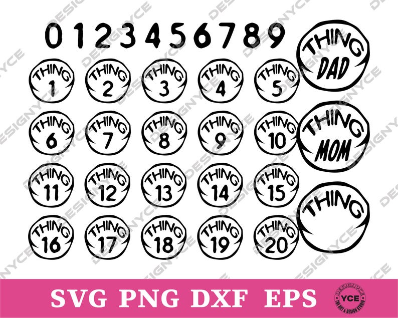 Thing 1 Thing 2 SVG, Thing 1 Thing 2 Vector, Silhouette, Cricut File ...