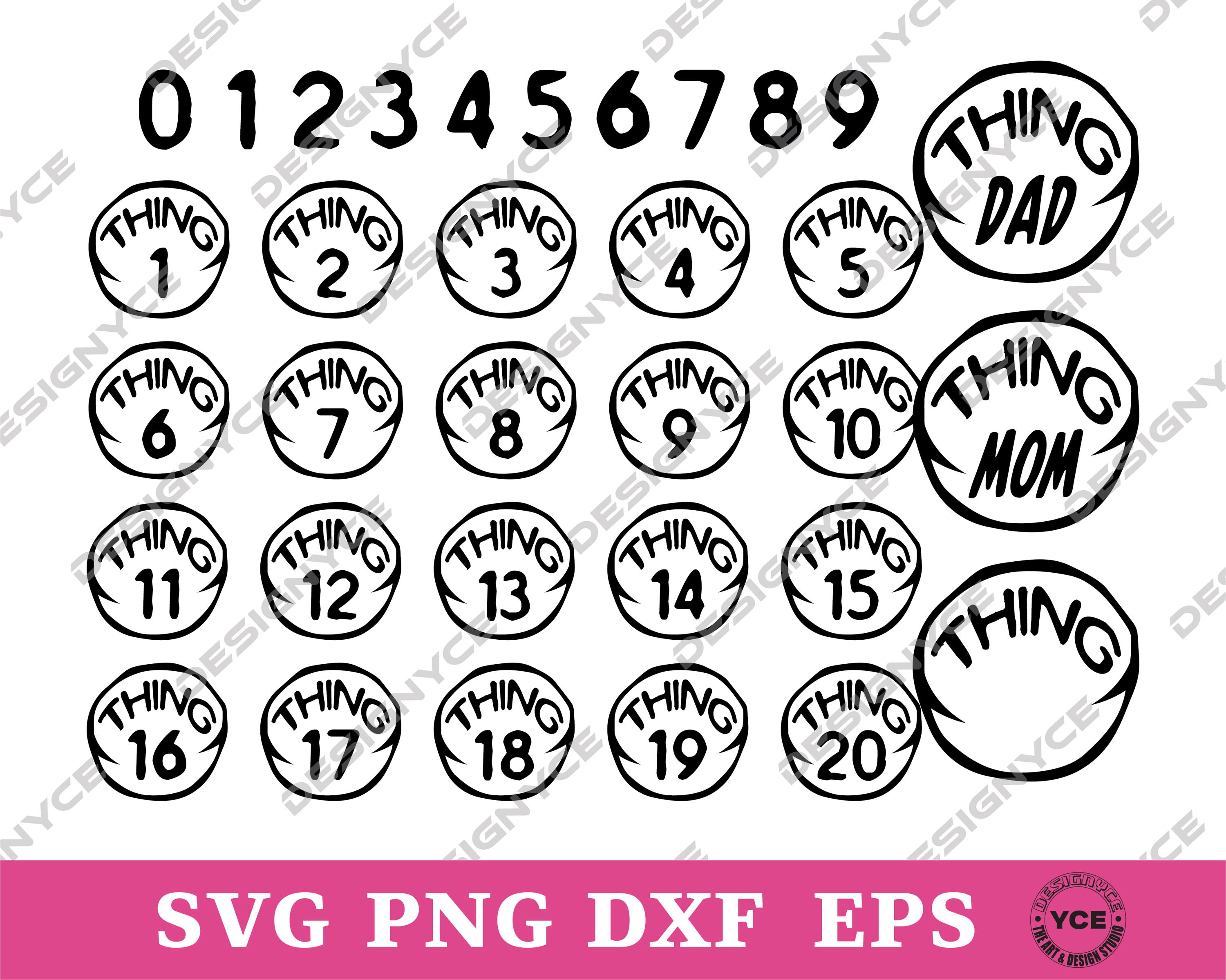 Thing 1 Thing 2 SVG, Thing 1 Thing 2 Vector, Silhouette, Cricut File ...