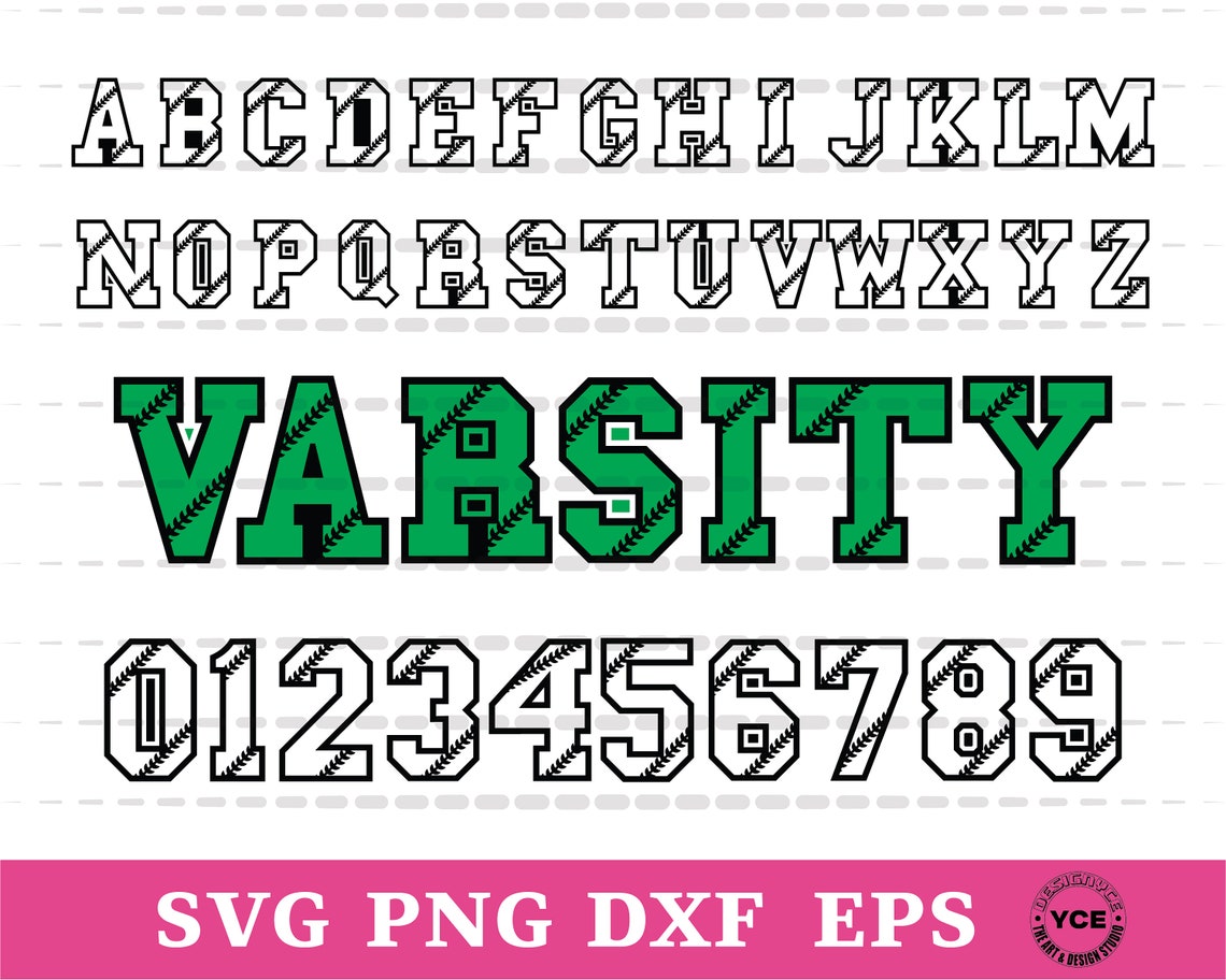 Varsity Font Vector SVG, Varsity Font Vector, Jersey Font SVG ...