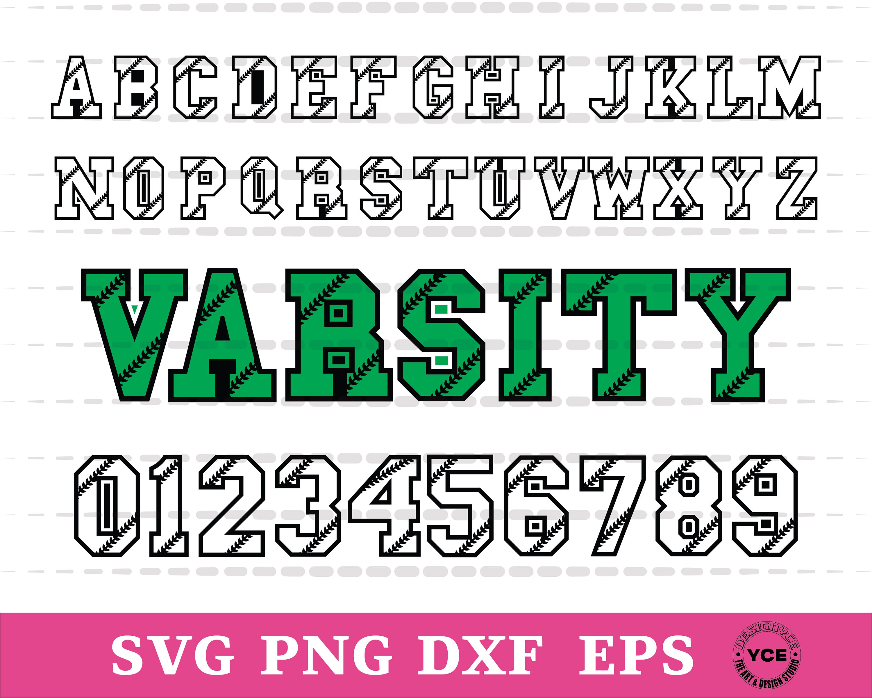 Varsity Font Vector SVG, Varsity Font Vector, Jersey Font SVG ...