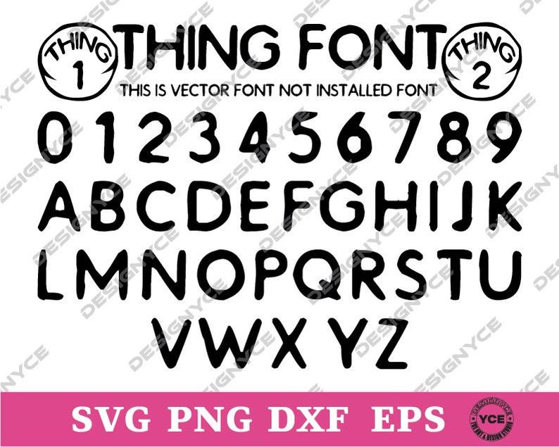 Thing Alphabet and Number Vector Font Not Installed Font SVG, Thing ...