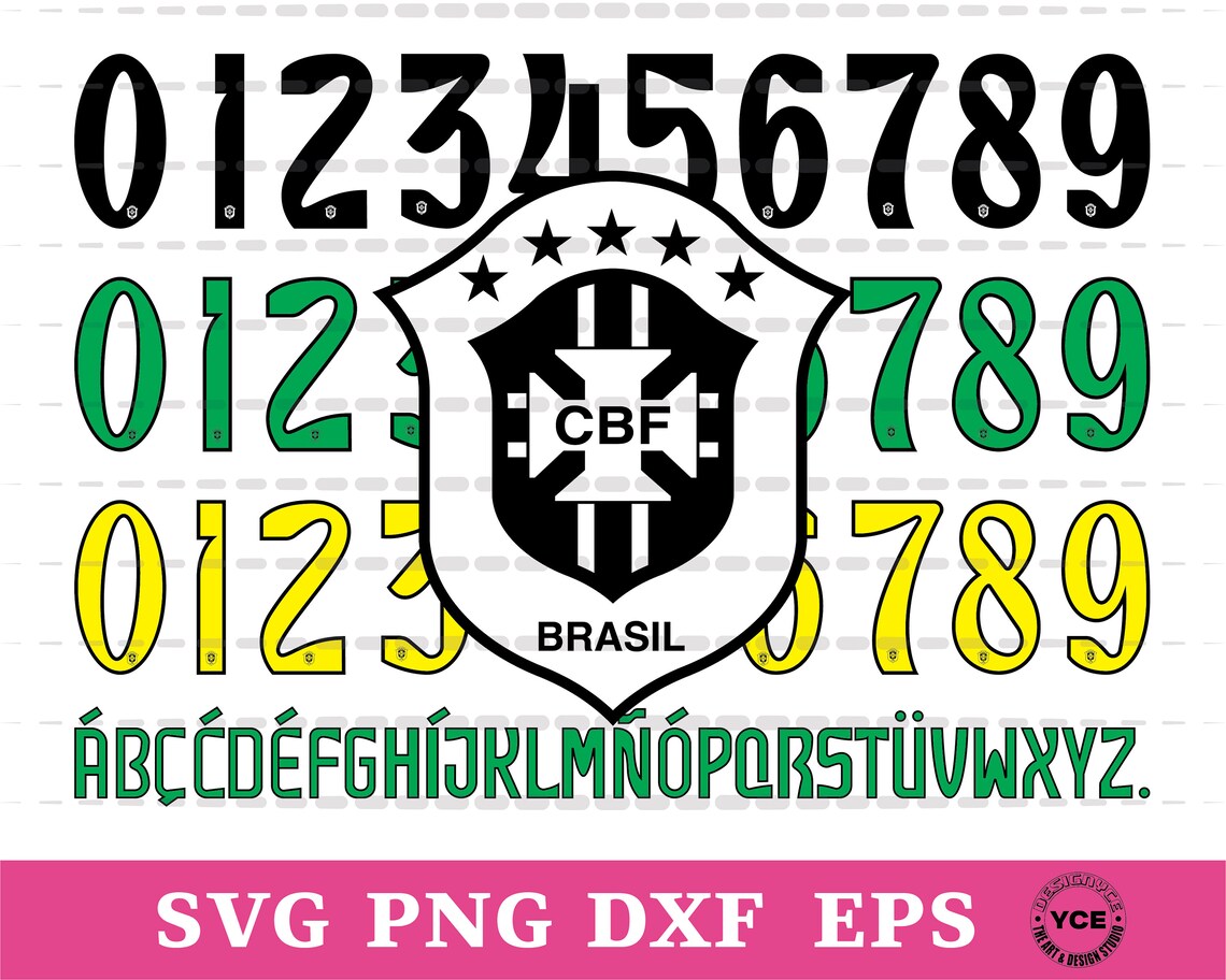 Brazil Font Vector Copa America 2024 SVG, Brazil Font Vector ...