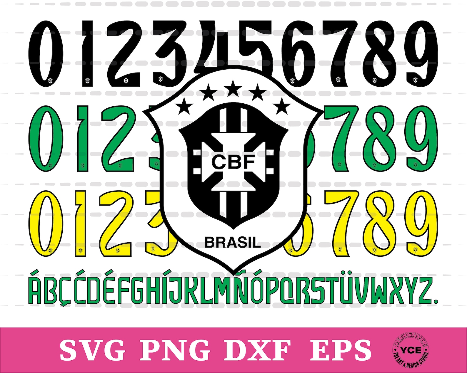 Brazil Font Vector Copa America 2024 SVG, Brazil Font Vector ...