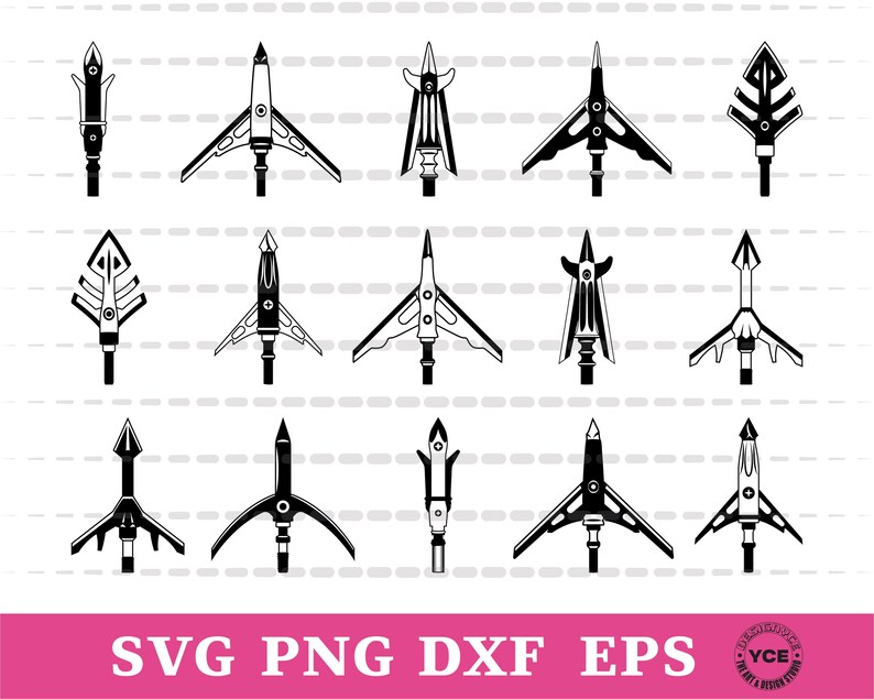 Broadhead Arrow SVG, Broadhead Arrow Vector, Silhouette, Cricut File ...