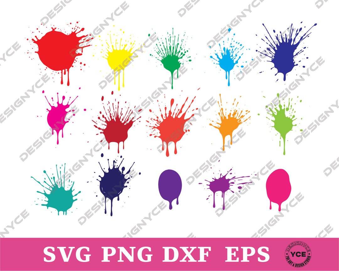 Paint Splatter SVG, Paint Splatter Vector, Silhouette, Cricut File ...