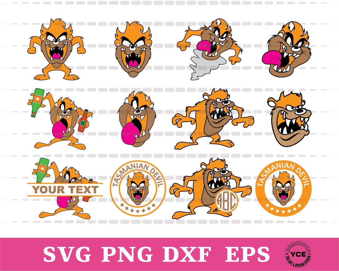 Tasmanian Devil SVG, Tasmanian Devil Vector, Silhouette, Cricut File ...