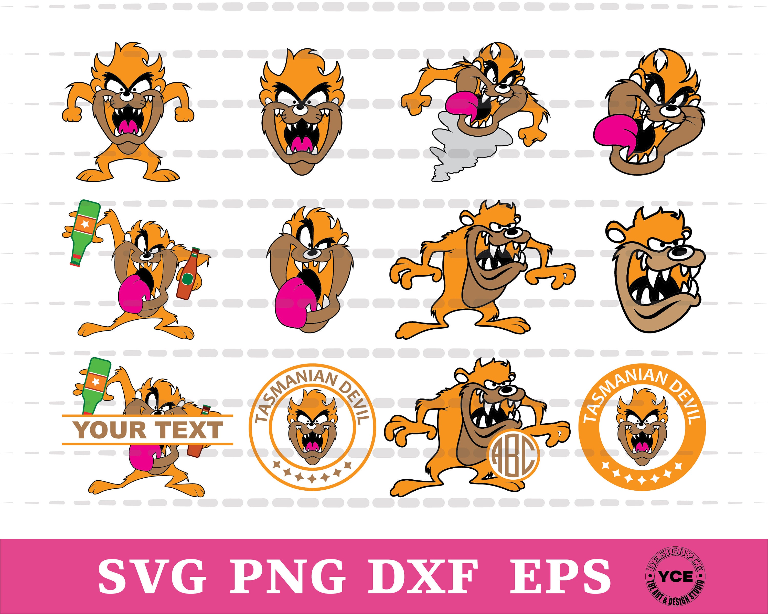 Tasmanian Devil SVG, Tasmanian Devil Vector, Silhouette, Cricut File ...