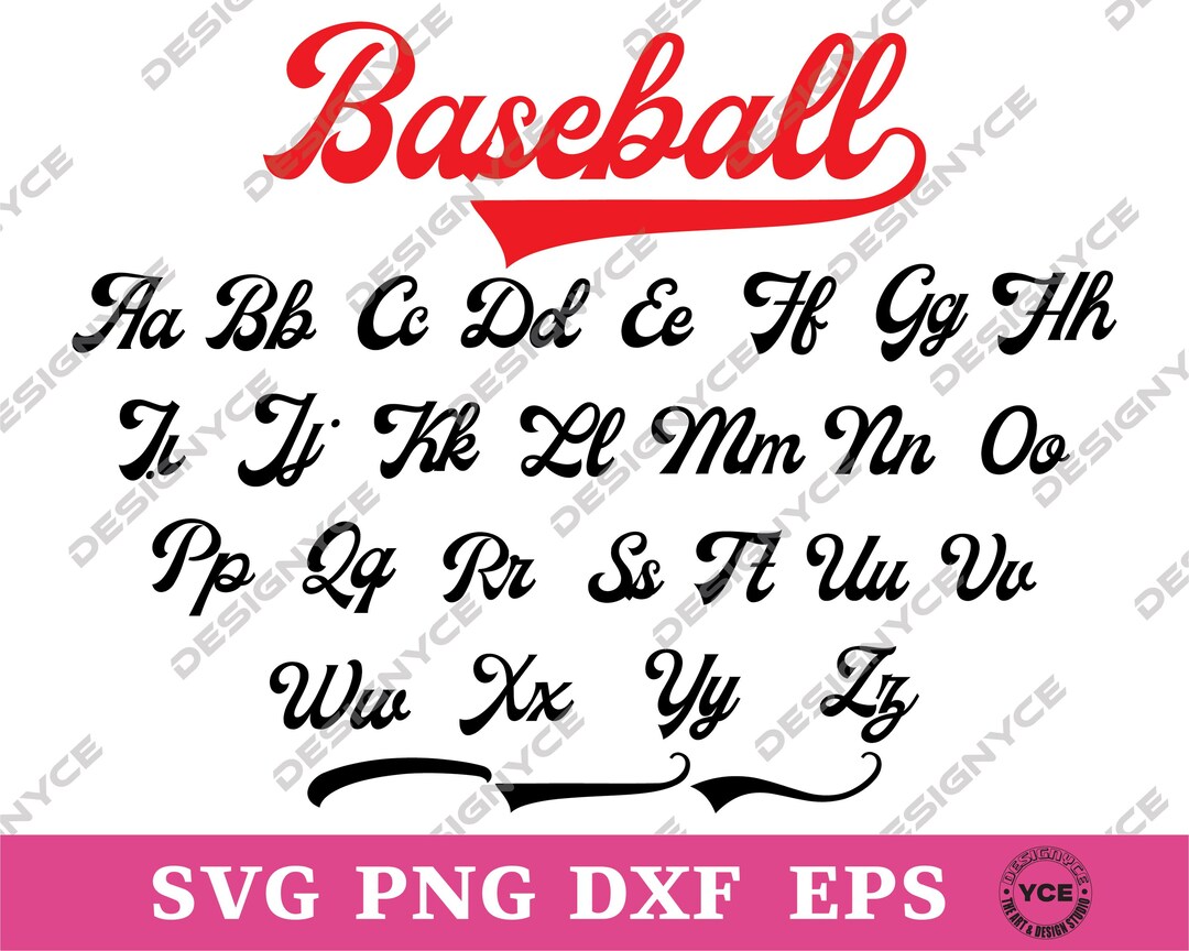 Baseball Vector Font SVG, Baseball Font Vector, Silhouette, Cricut File ...