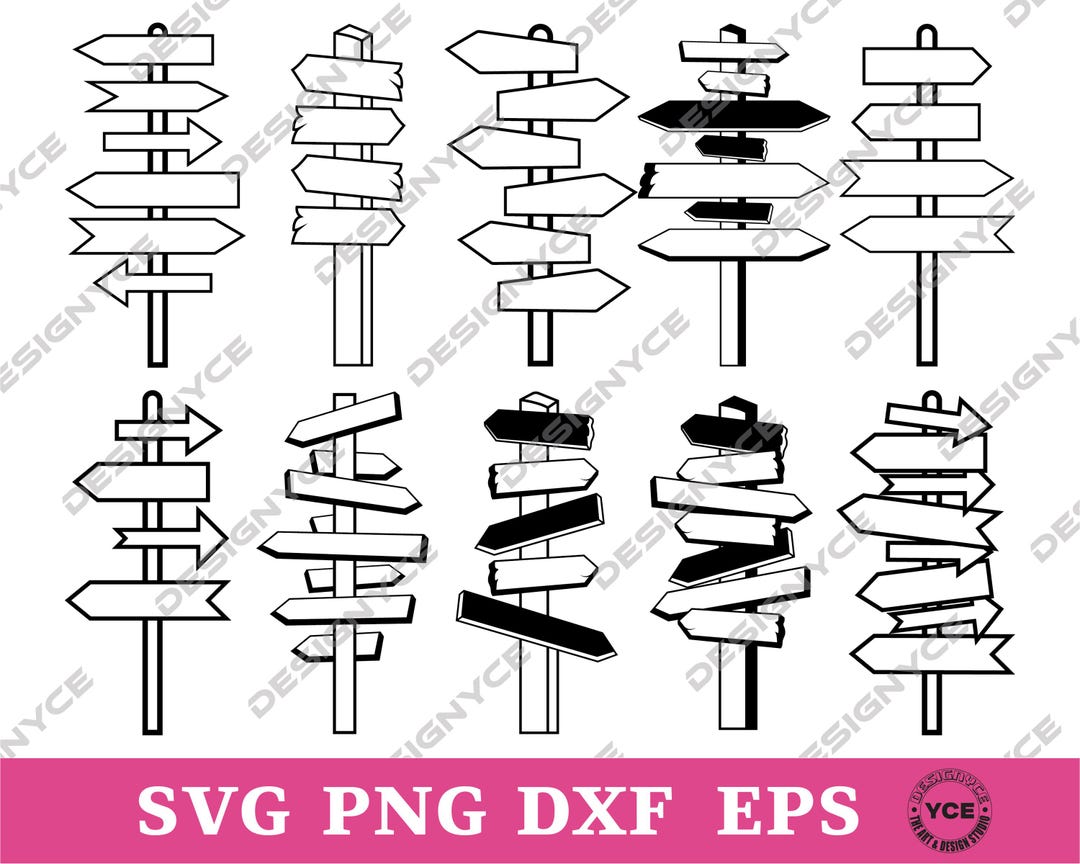 Destination Sign SVG Vector Clipart: Cuttable Design (digital Download ...