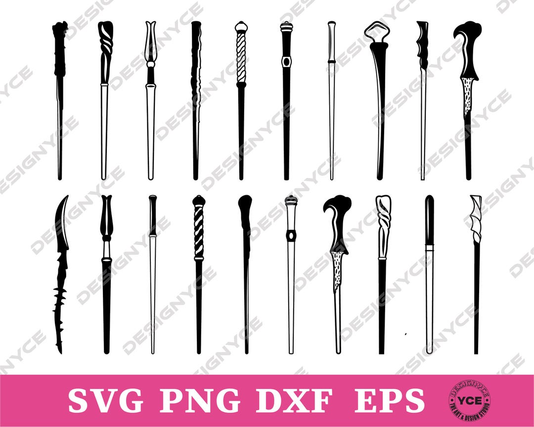 Wands SVG, Wands Vector, Silhouette, Cricut File, Clipart, Cuttable ...