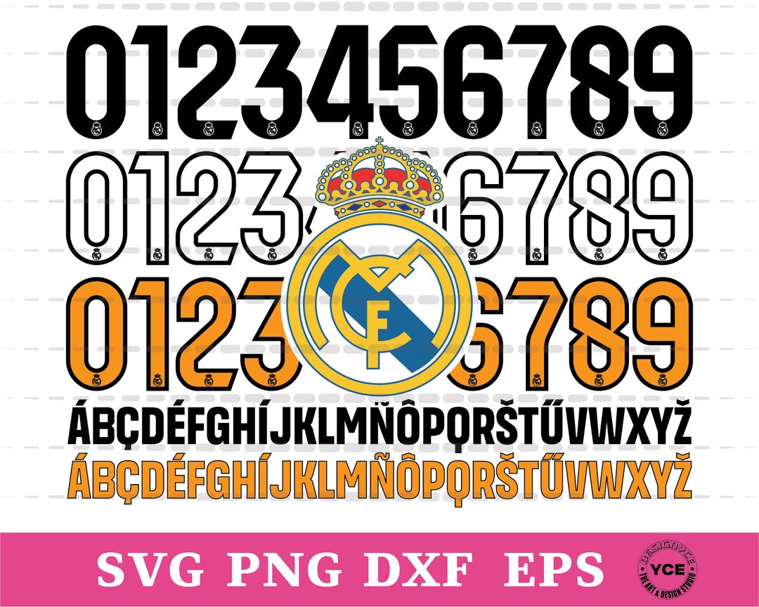 New Font Vector Jersey Real Madrid 2024 SVG, Jersey Font Vector ...