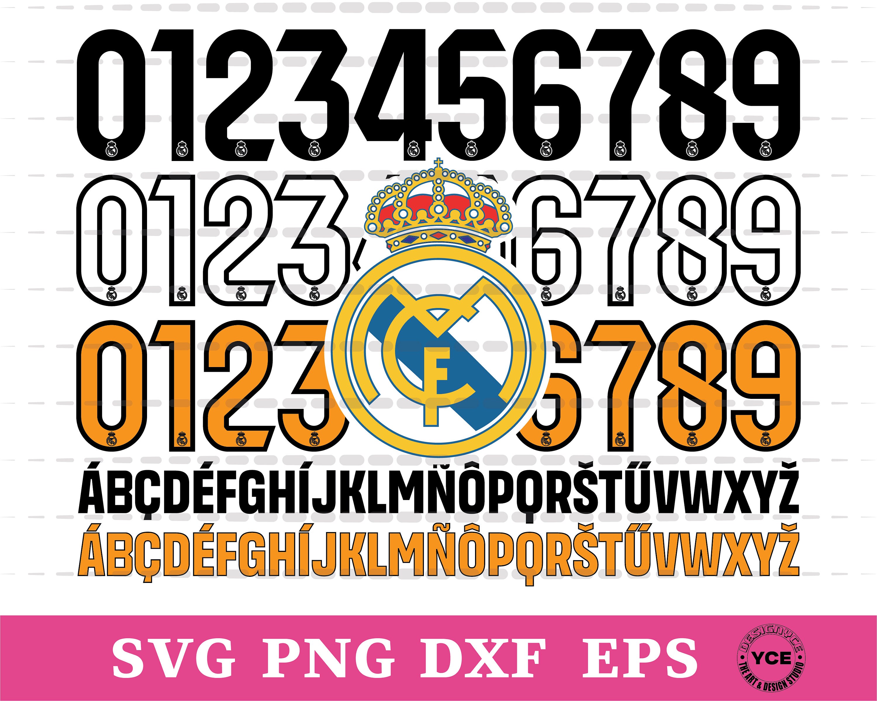 New Font Vector Jersey Real Madrid 2024 SVG, Jersey Font Vector ...