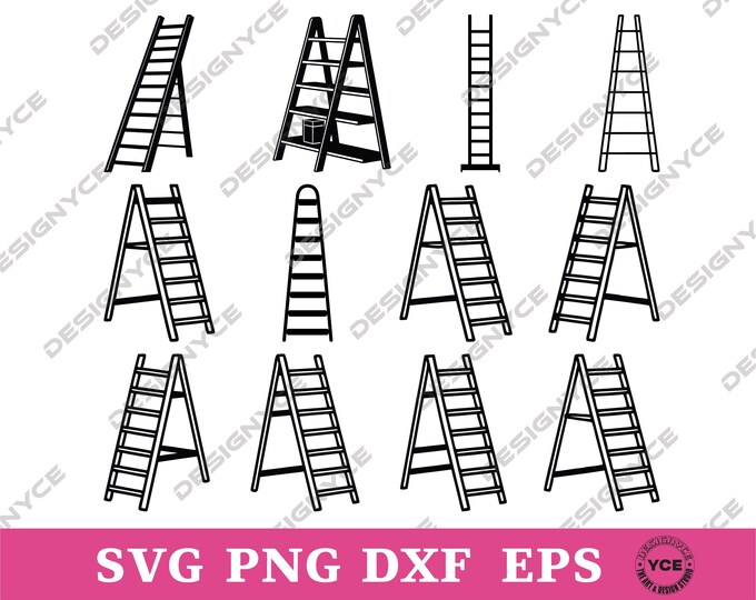 Ladder SVG, Ladder Vector, Ladder Clipart Cutting File, Svg Cutting ...