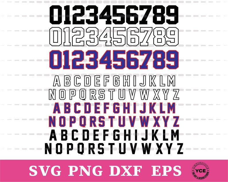 Bills Style Jersey Font: Numbers & Letters SVG Vector (digital Download ...