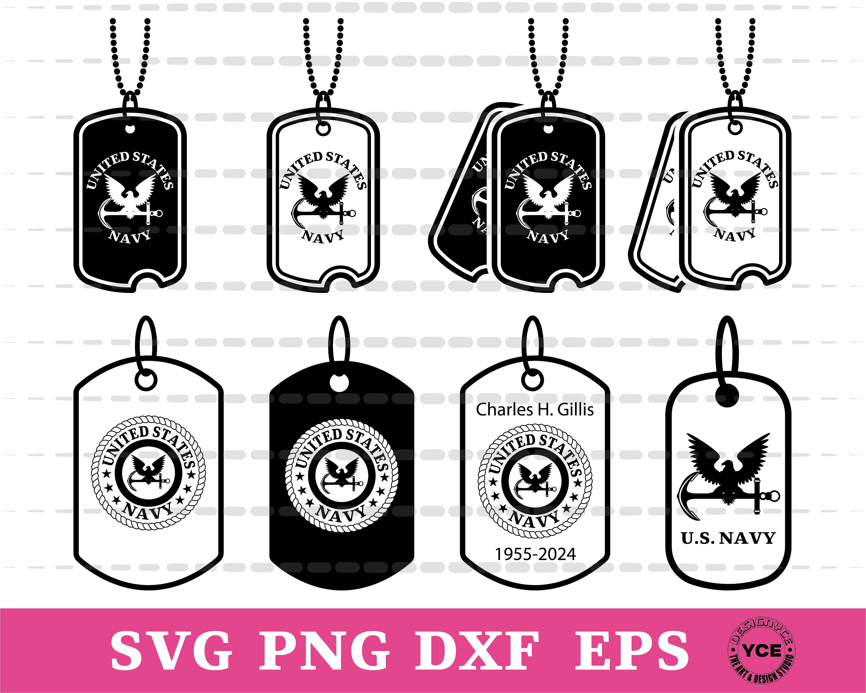 US Navy Dog Tags SVG, US Navy Dog Tags Vector, Silhouette, Cricut File ...