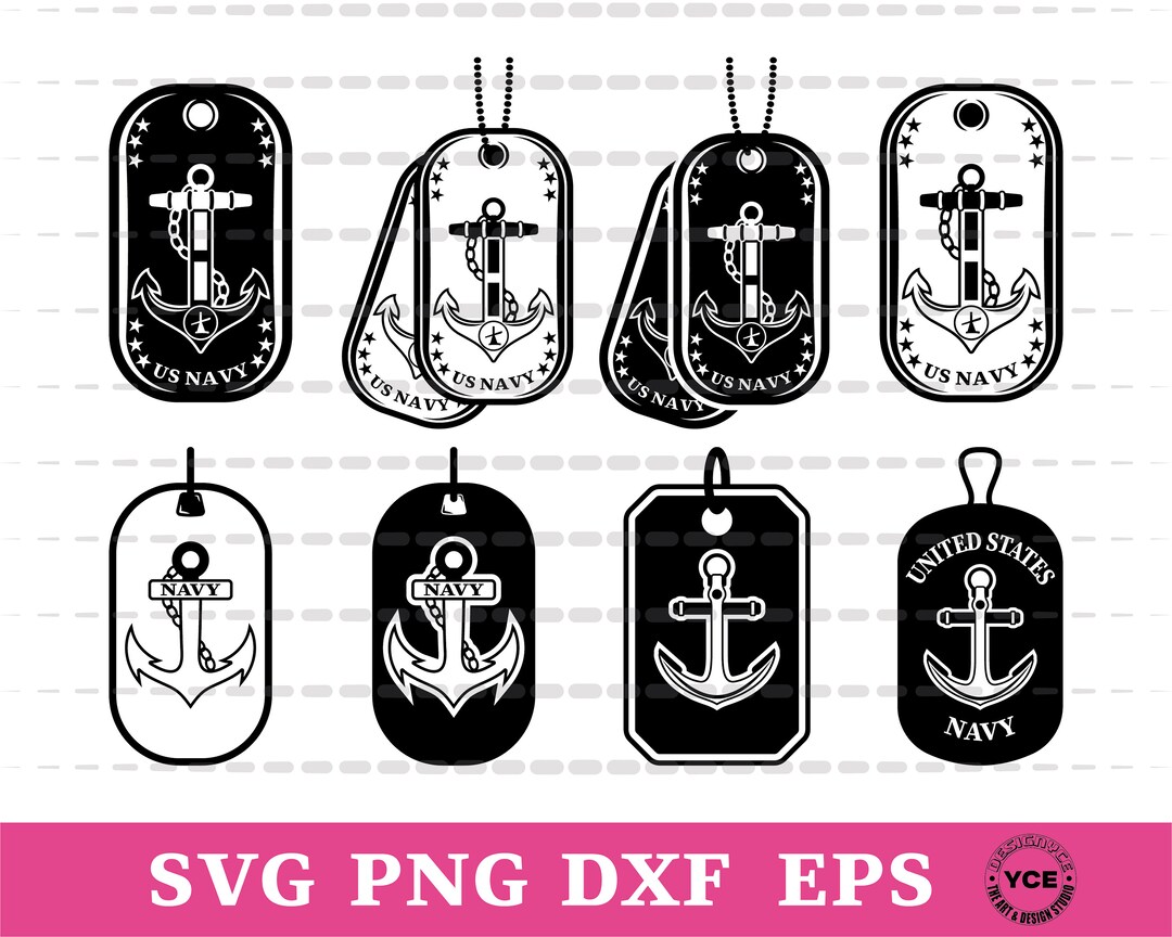 Étiquettes US Navy Anchor Dog Tags SVG, US Navy Anchor Dog Tags vecteur ...