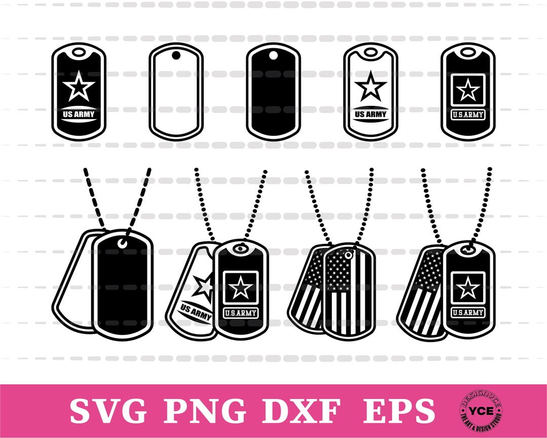 US Army Dog Tags SVG, US Army Dog Tags Vector, Silhouette, Cricut File ...