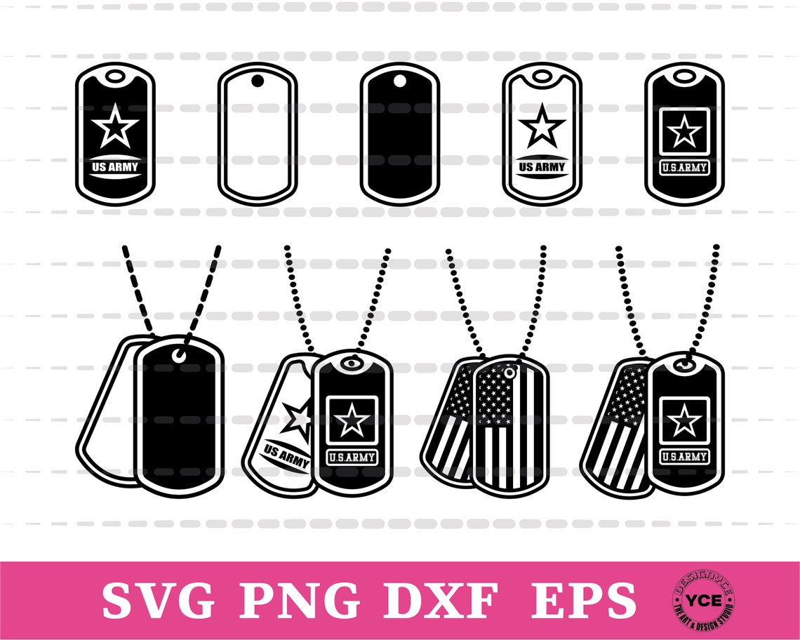 US Army Dog Tags SVG, US Army Dog Tags Vector, Silhouette, Cricut File ...