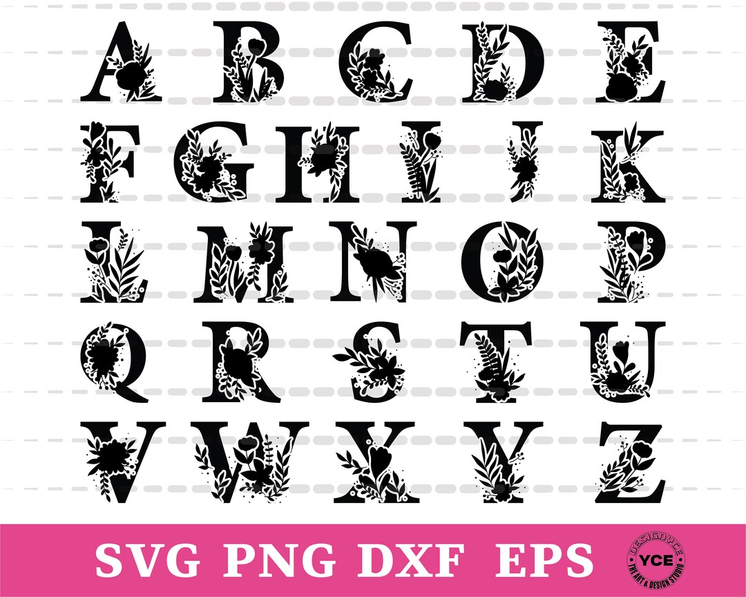 Monogram Alphabet Letters SVG, Monogram Alphabet Vector, Silhouette ...