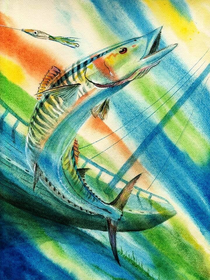 Wahoo Jumping Out Of Water