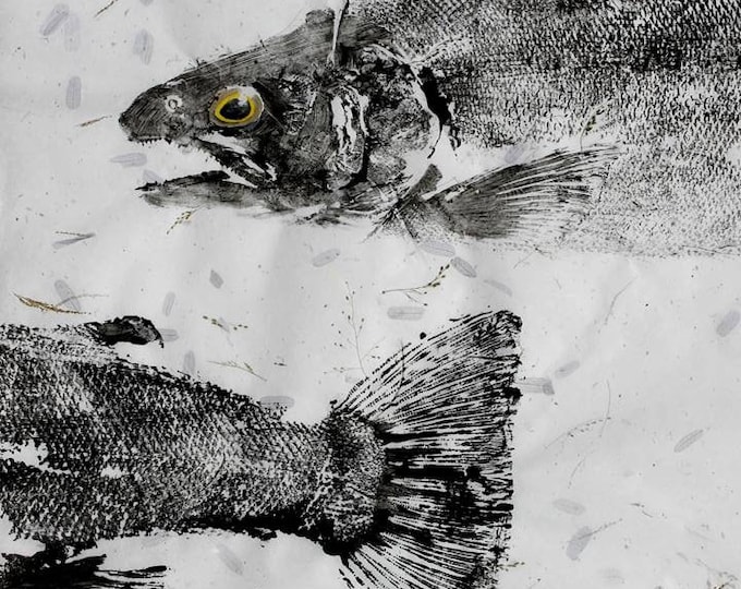 GYOTAKU Fish Rubbing Steelhead Trout Head and Tail 8.5 X 11 Quality Art ...