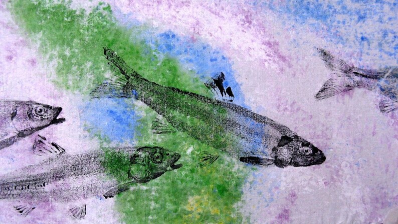 GYOTAKU Fish Rubbing Fallfish 8.5 X 11 Quality Purple Green - Etsy