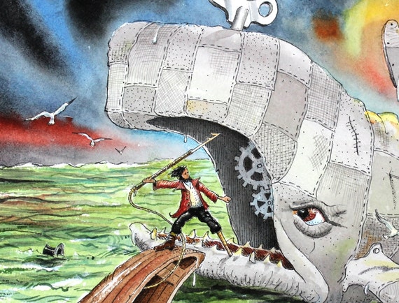 Moby Dick Whale Drawing