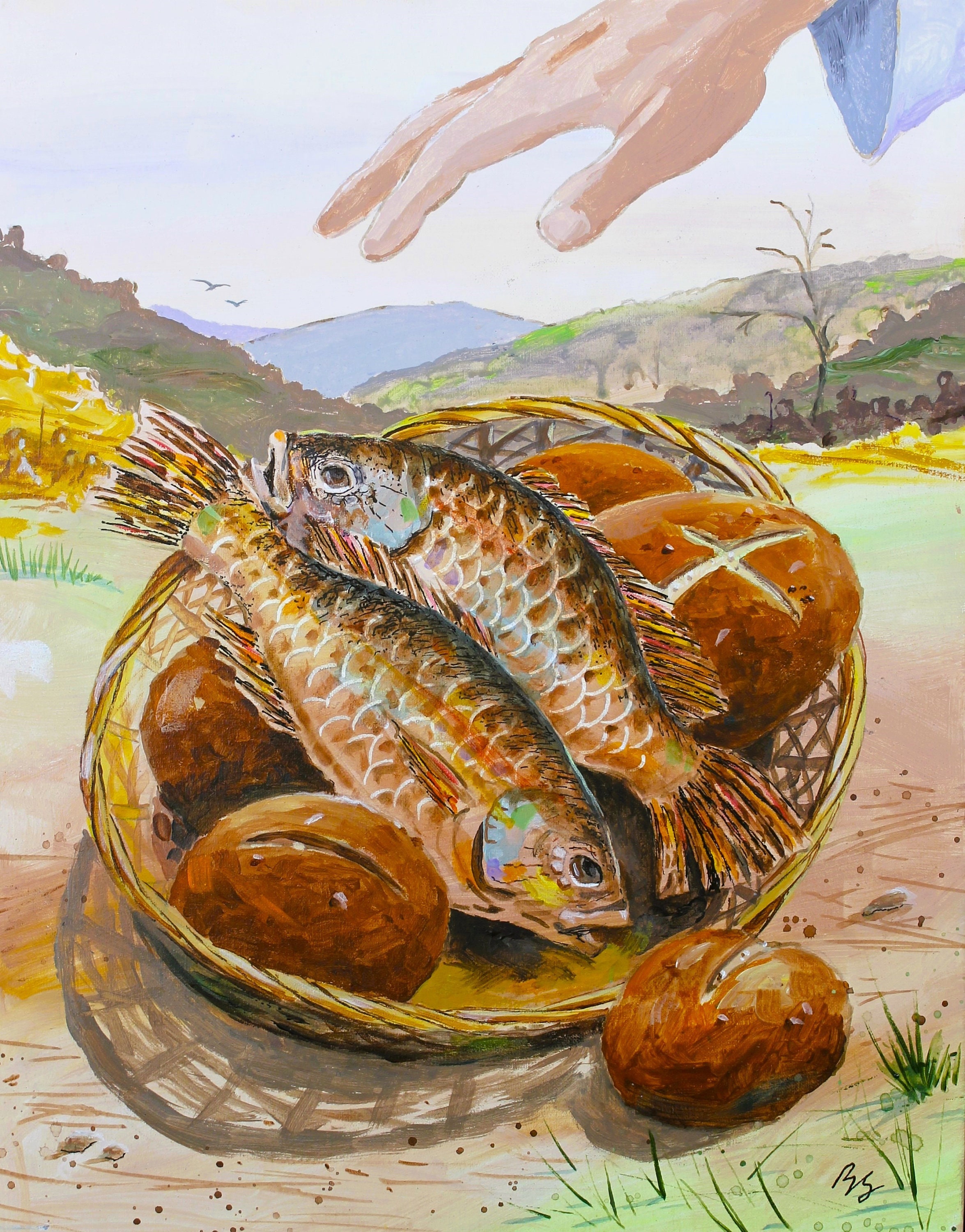 The Miracle of the Loaves and Fishes 11 X 14 Jesus and the Gospels Art ...