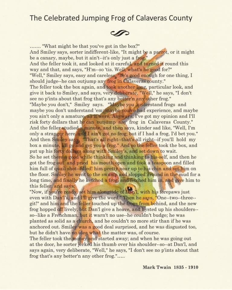 The Notorious Jumping Frog Of Calaveras County