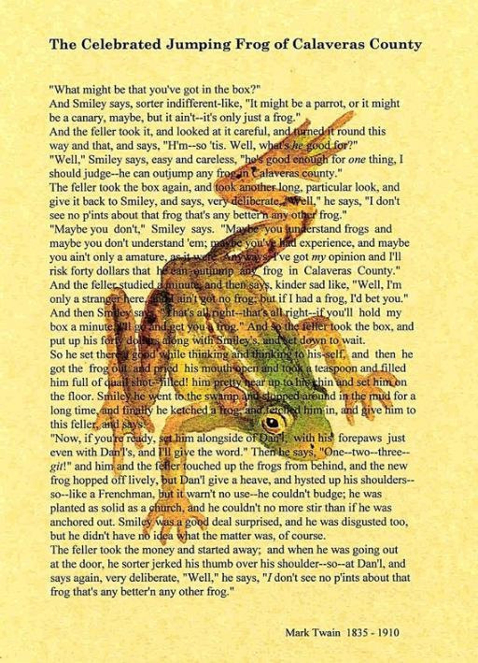 The Celebrated Jumping Frog of Calaveras County by Mark Twain | Etsy