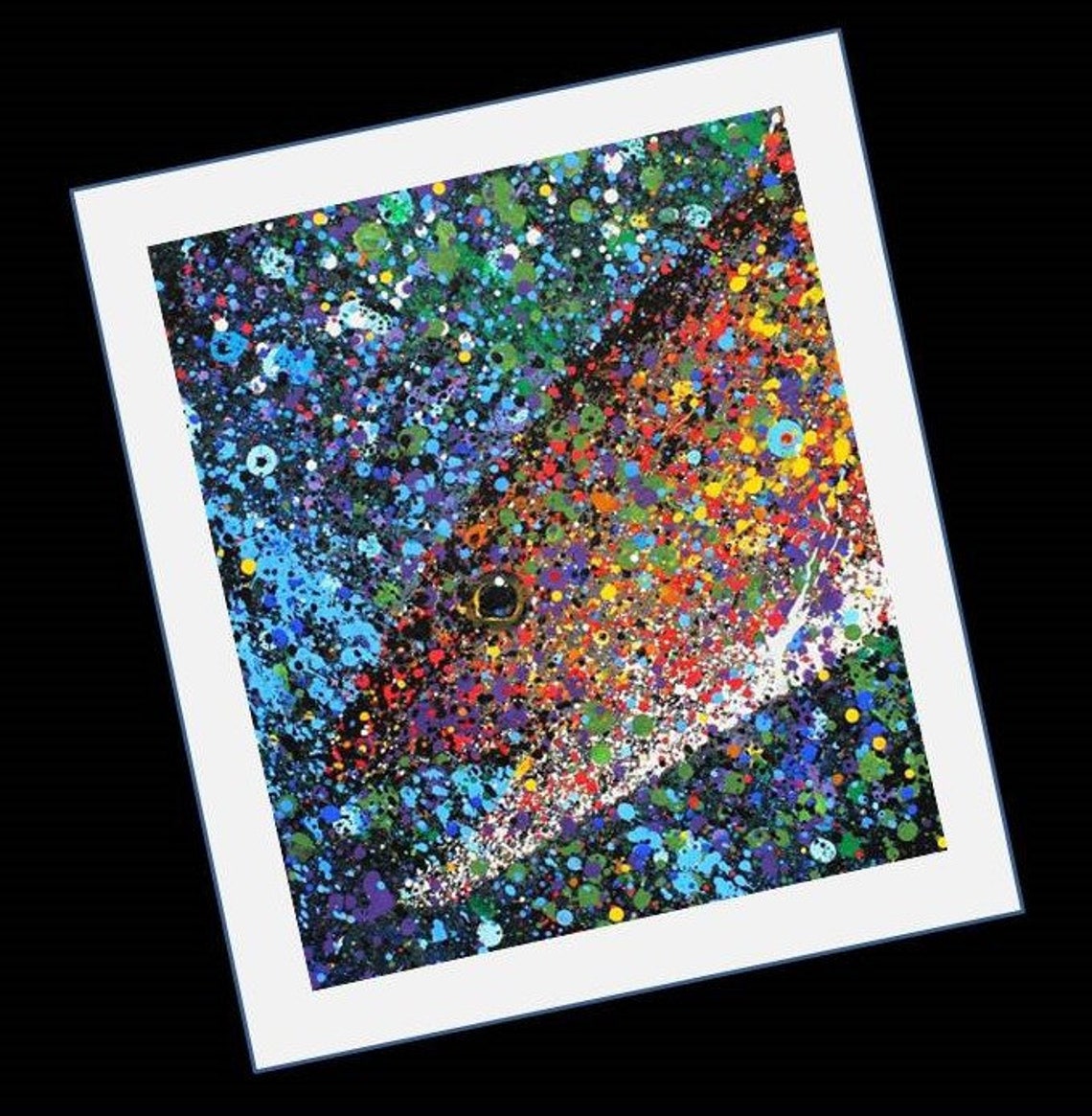 Abstract Fish Pollock Style Painting Walleye Trout Salmon 8 X | Etsy