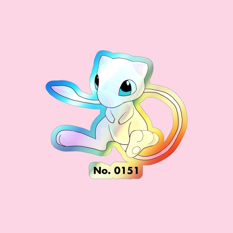 Holographic Mew Sticker Premium Vinyl Shiny Rainbow Effect - Etsy