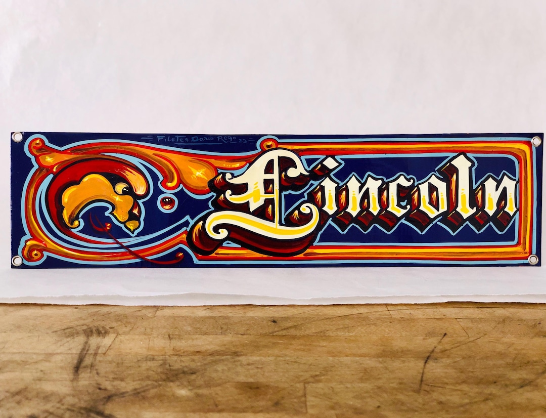 Hand-painted Filete Porteño Sign: Argentinian Folk Art (4x16") by Darío ...