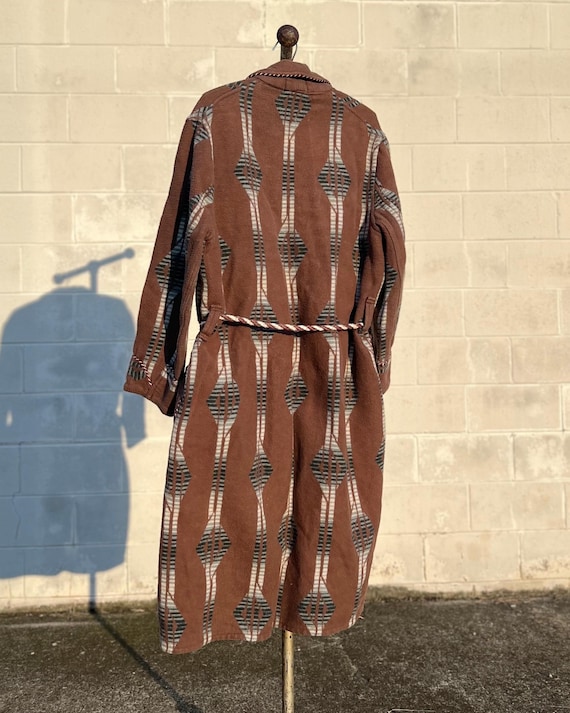 1940s Beacon Blanket Robe Rope Belt Southwestern - Gem