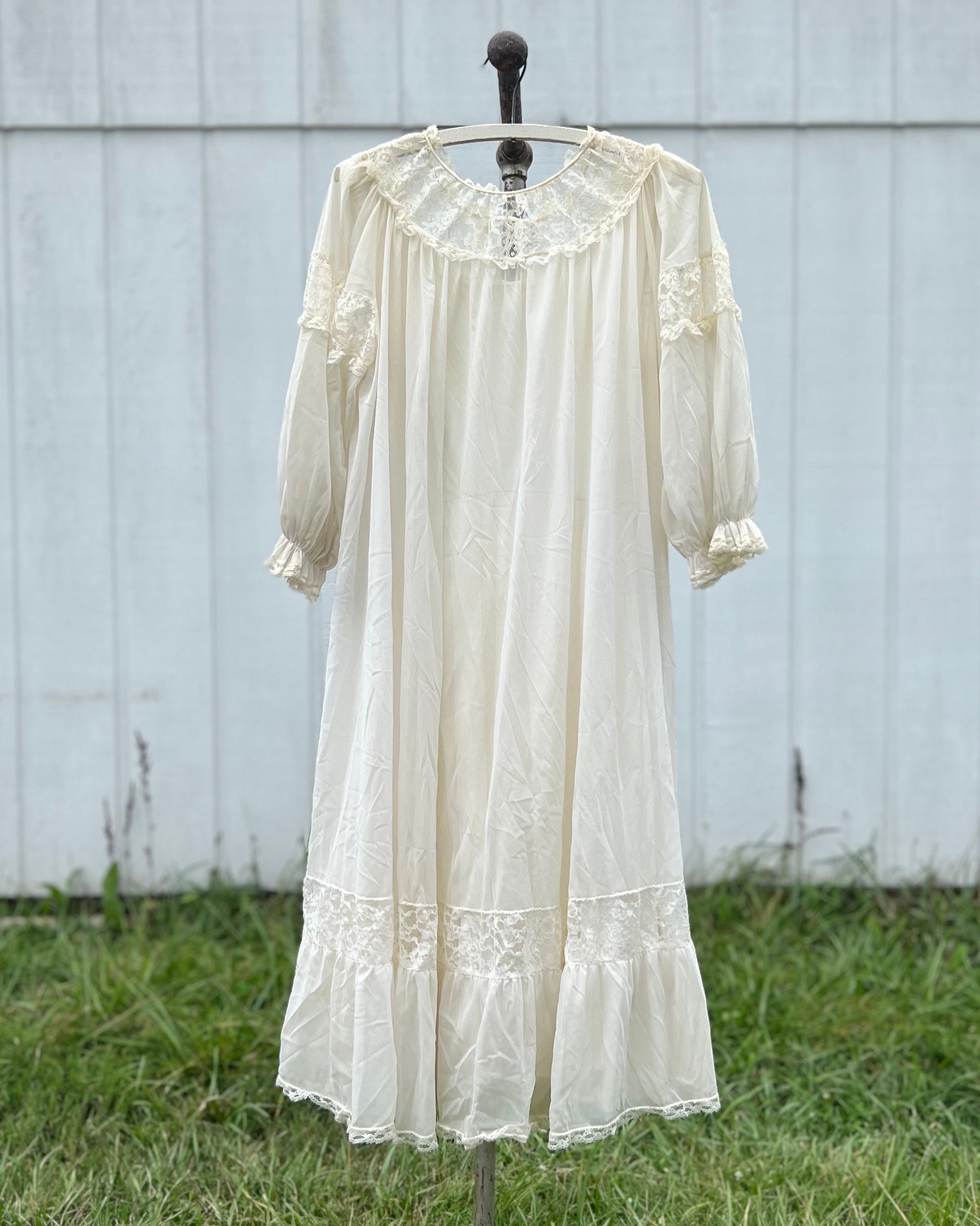 1960s Radcliffe Lace Peignoir Set // Cottagecore Robe Slip Dress - Etsy
