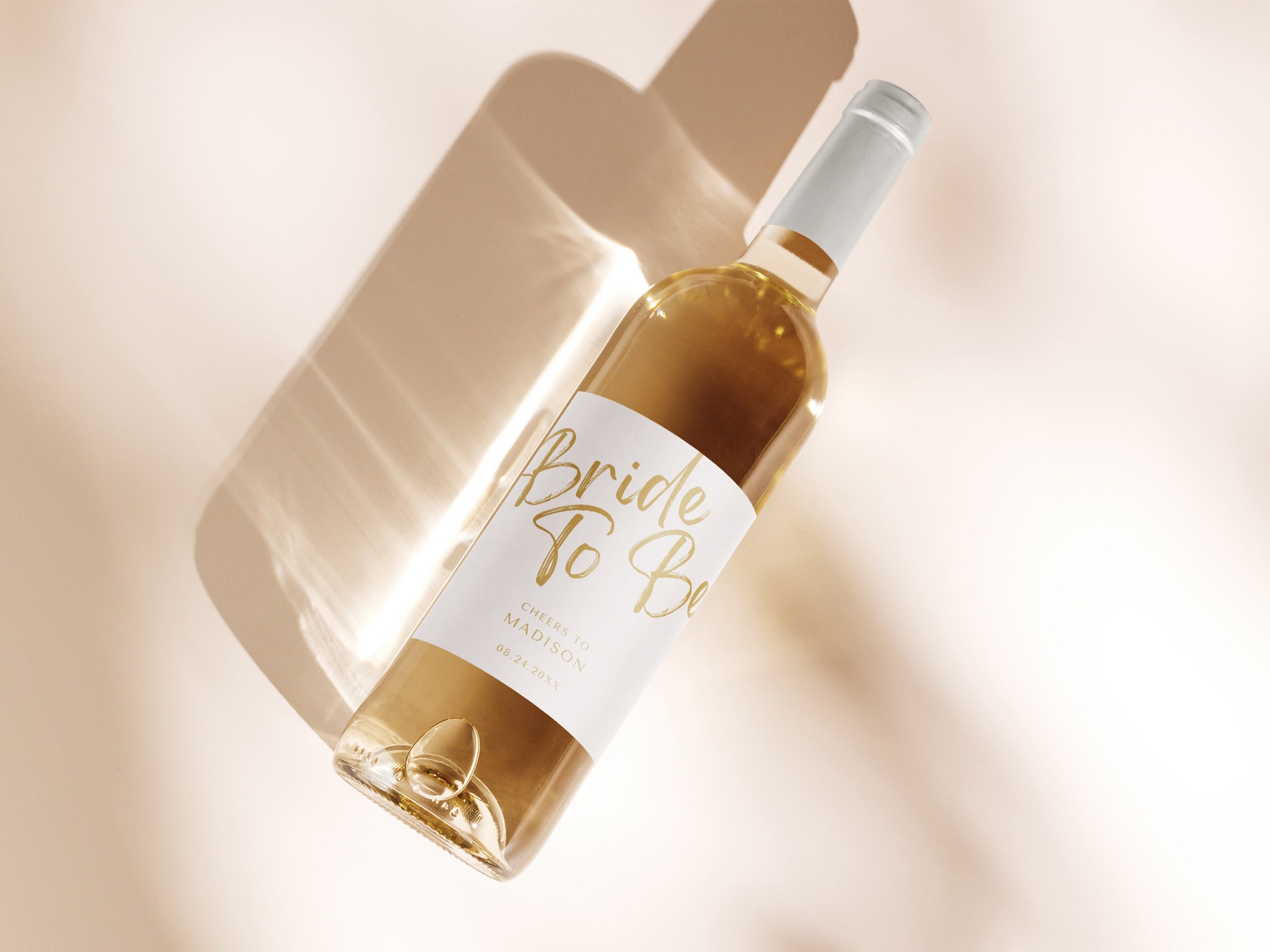 Personalized Bride to Be Wine Bottle Label Template Editable in Canva ...