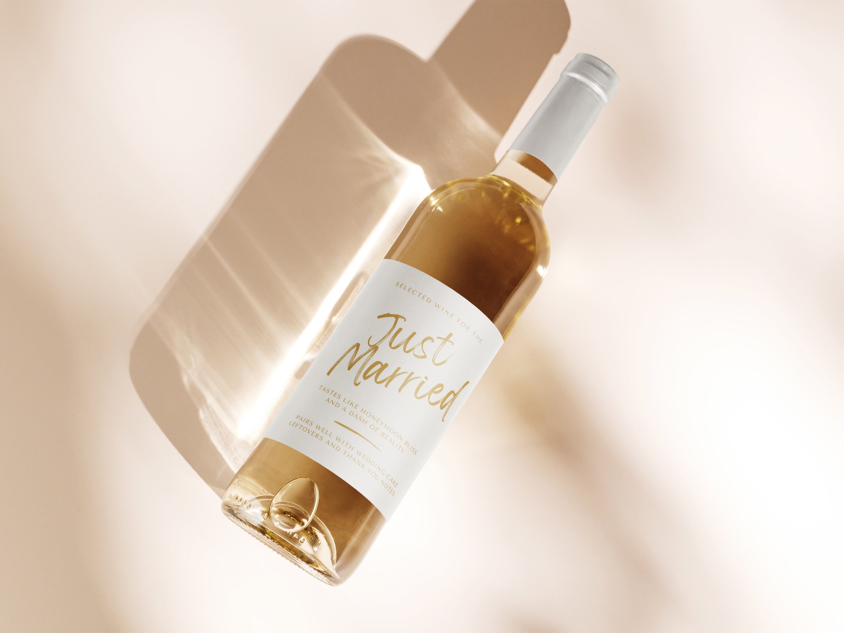 Funny Just Married Wine Bottle Label Template Editable in Canva ...
