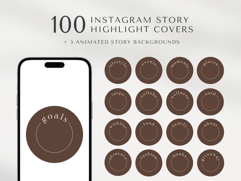 100 Minimalist Brown Instagram Story Highlight Covers | Perfect for ...