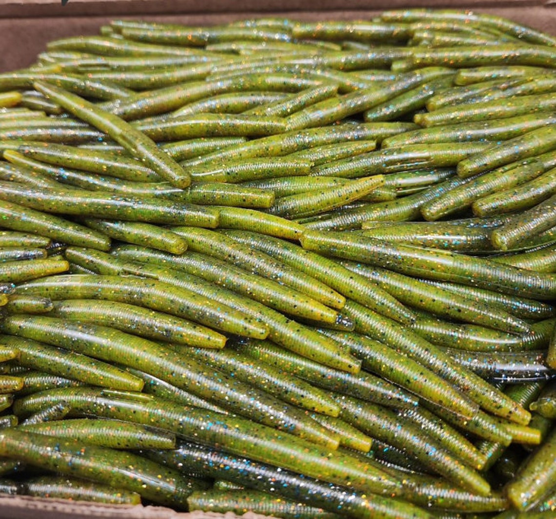 Bass Fishing 5" Senko Style Stick Baits, Pack of 10, Soft Plastic ...