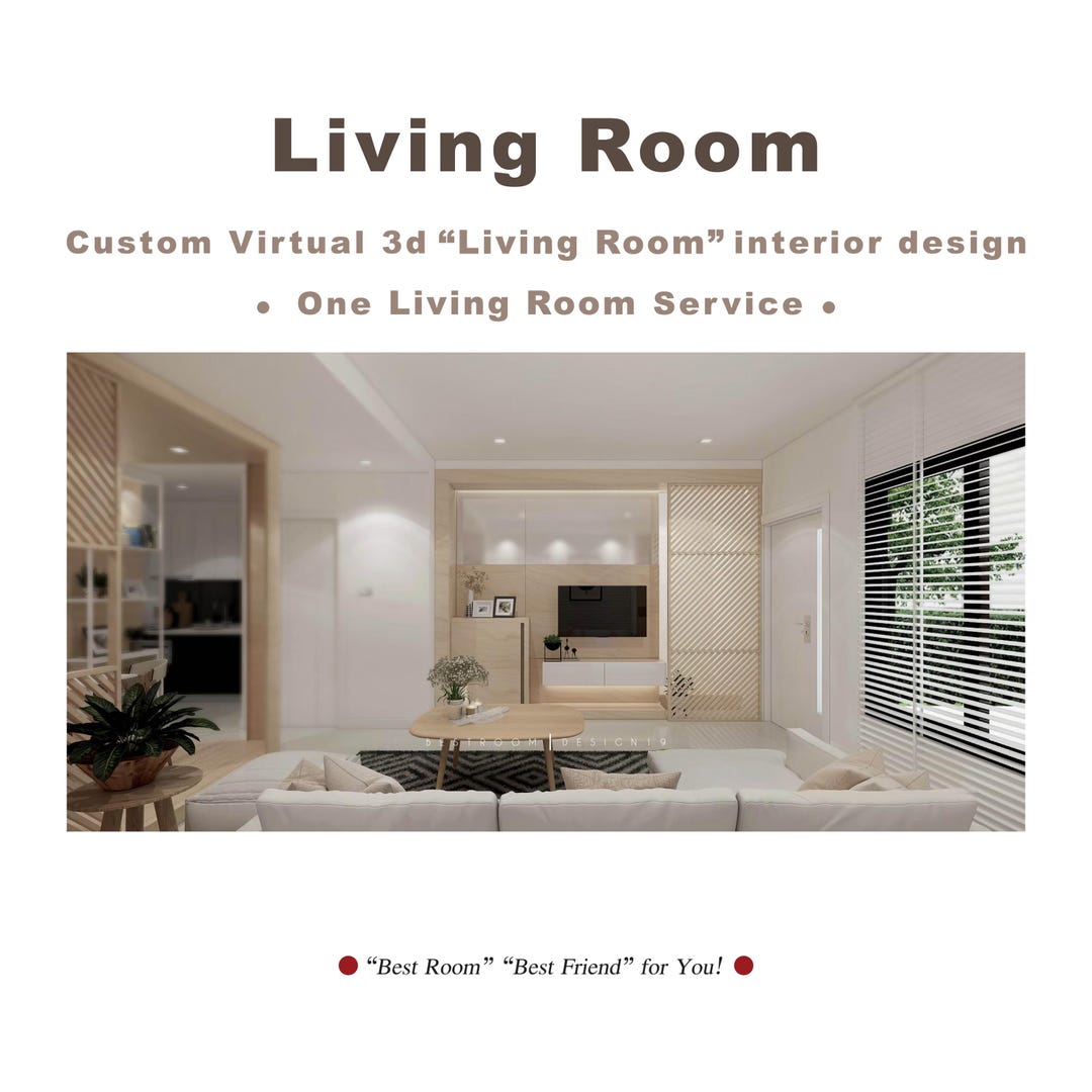 Custom Virtual 3d Living Room Interior Design L One Living Room Service ...