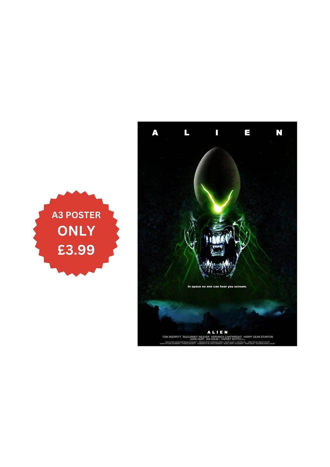 A3 Alien Movie Poster Wall Art Classic Film Lover Gift ONLY 3.99 - Etsy
