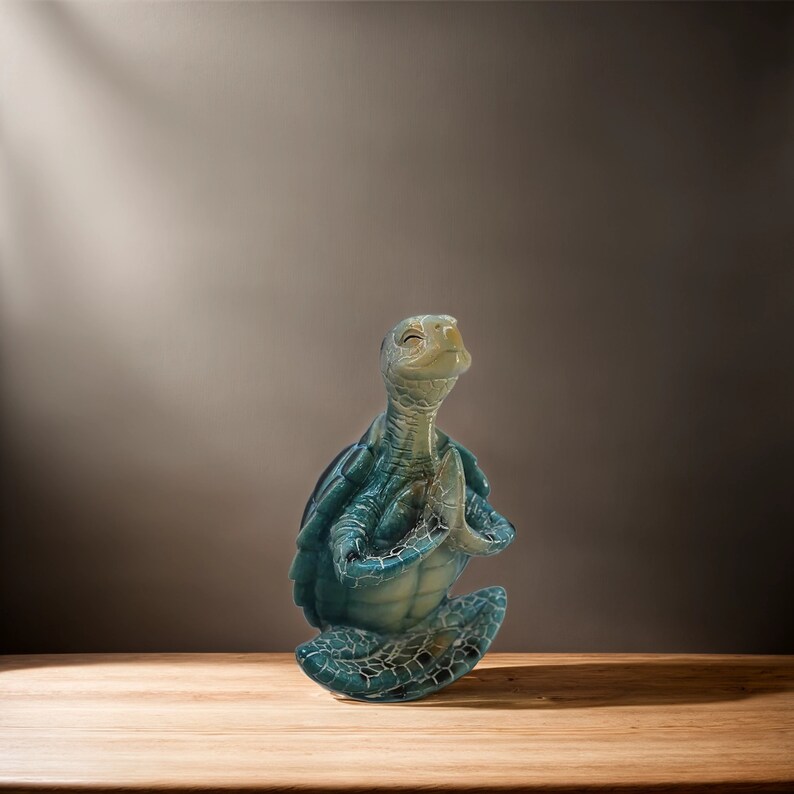 Zen Meditating Turtle Statue - Calming Anti-anxiety Sea Turtle Decor ...