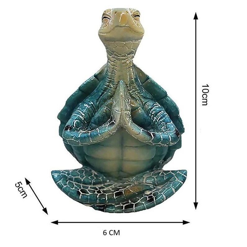 Zen Meditating Turtle Statue - Calming Anti-anxiety Sea Turtle Decor ...