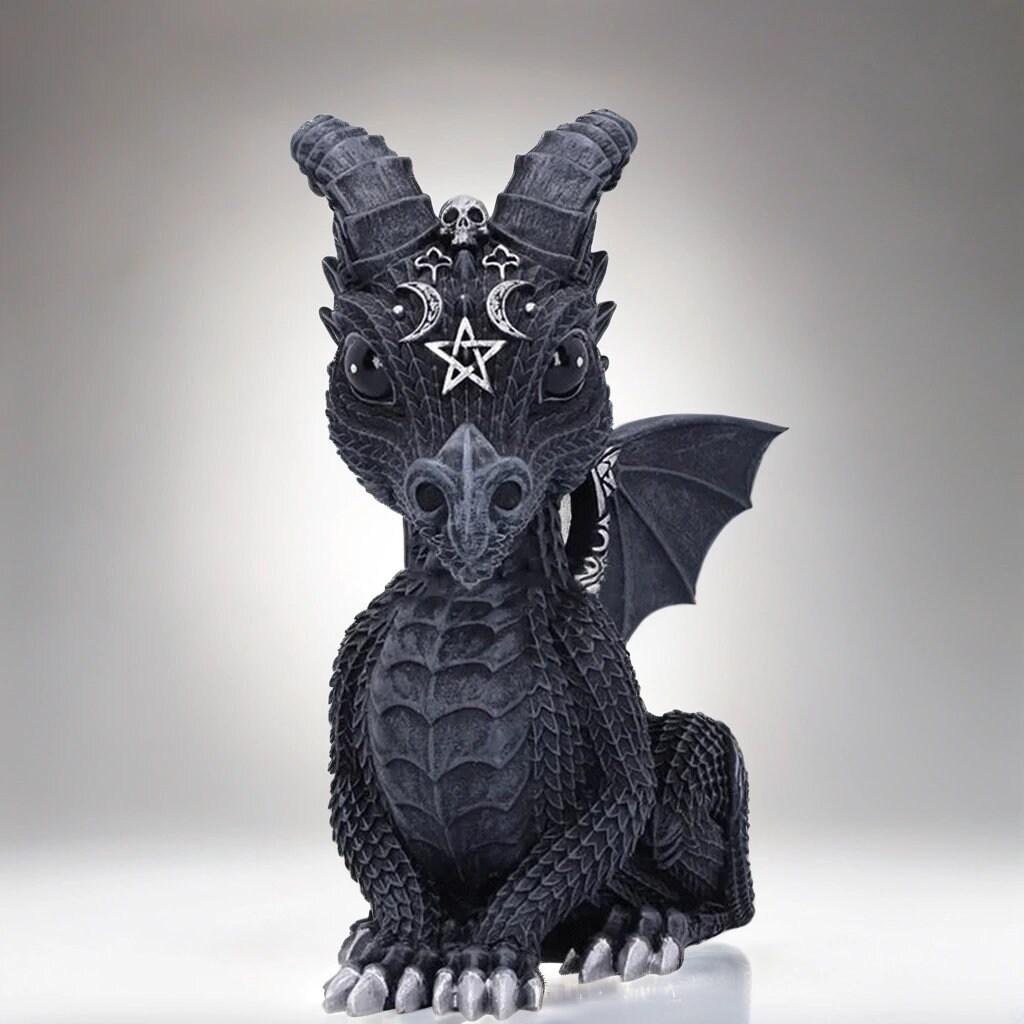Ancient Mythical Horned Dragon Sculpture Cerberus Dragon Statue Home ...